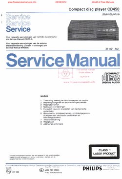 Philips CD450 Service Manual PDF Free Download