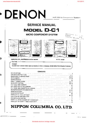 denon D-C1 Service Manual PDF Free Download