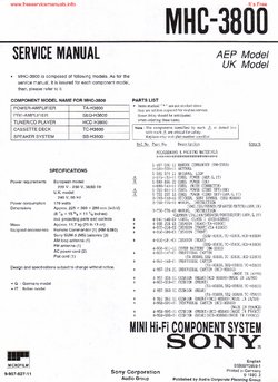 Sony MHC-3800 Service Manual PDF Free Download