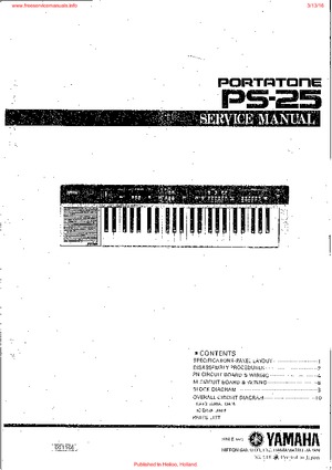 Yamaha PS-25 Service Manual PDF Free Download
