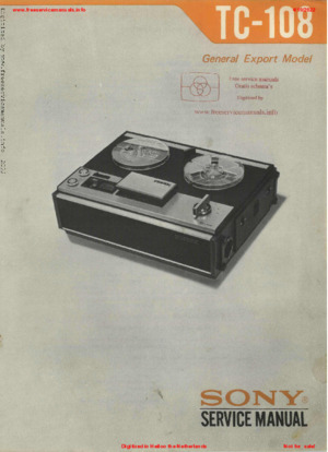 Sony TC-108 Service Manual PDF Free Download